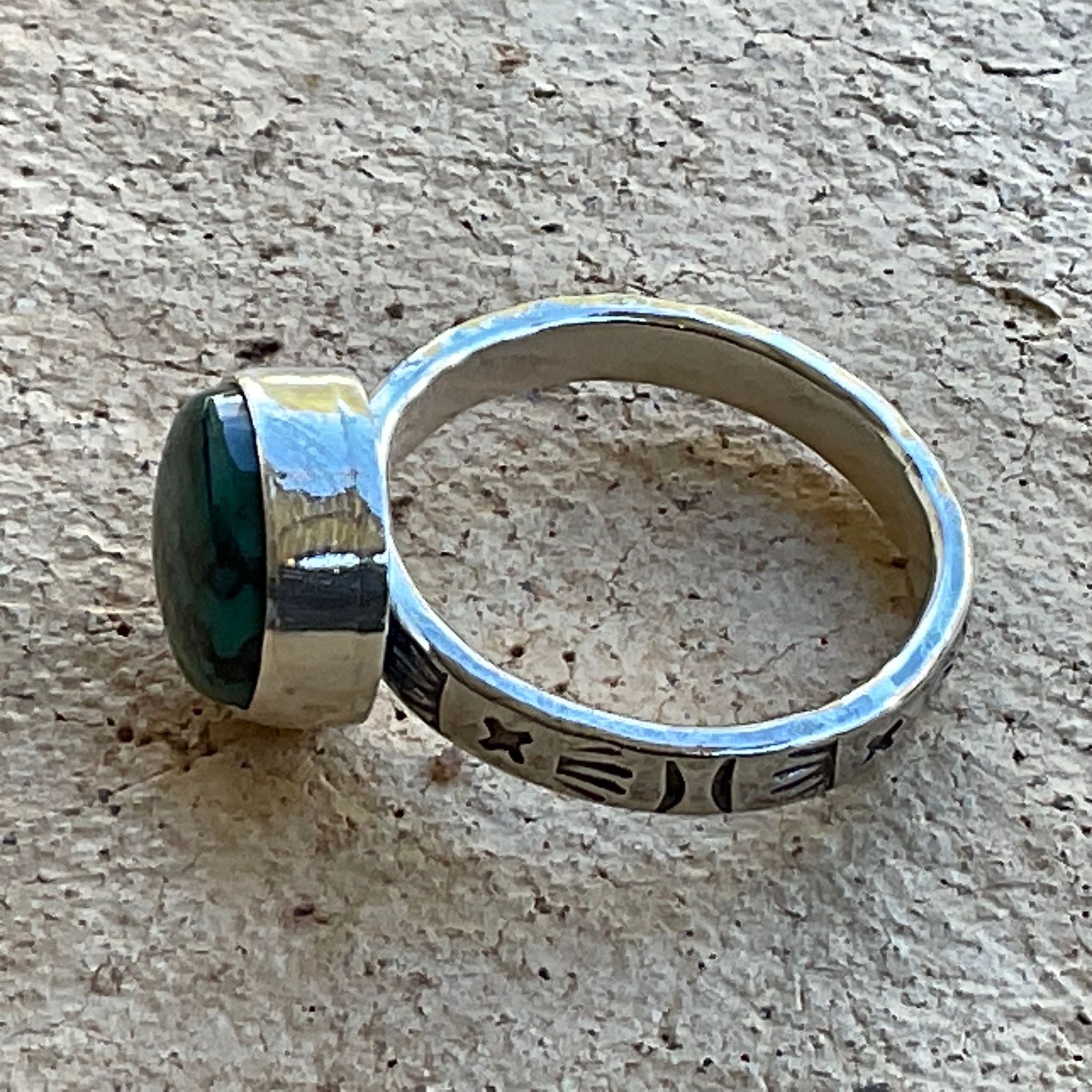 Turquoise Stone Ring #5 - Rustik-D